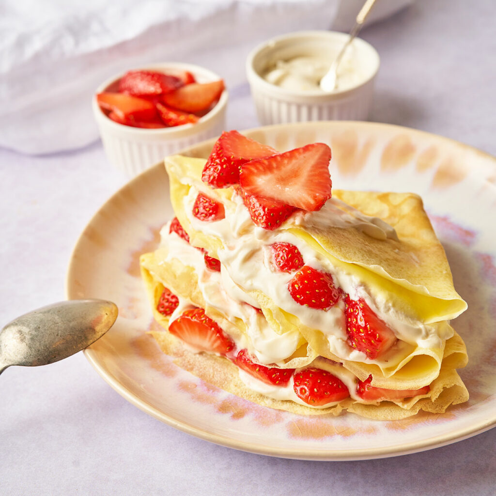 Strawberry Crepes with Lemon Mascarpone Filling - The Table Diaries
