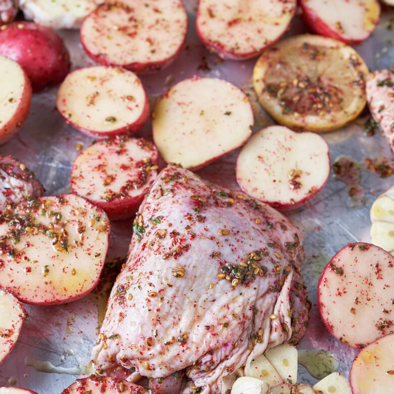 Za'atar Spiced Roast Chicken with Potatoes - The Table Diaries